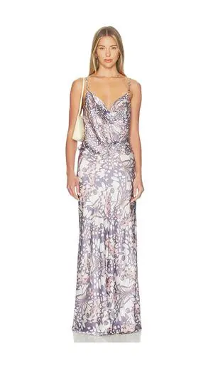 L'Agence Calista Cowl Cami In Printed Silk - Multi