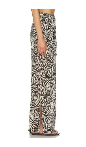 NICHOLAS Lise Wide Legged Pants With Side Slits In Animal Print - Multi