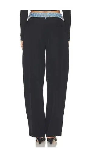 Alexander Wang Mid Rise Pant With Denim Waistband