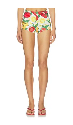 MORE TO COME Strapless Top And Shorts Set With Tomato Print