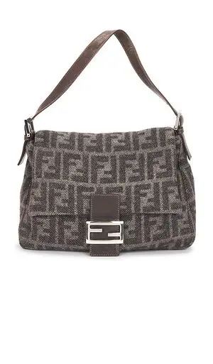 FWRD RENEW Fendi Zucca Mama Forever Baguette Shoulder Bag - Grey