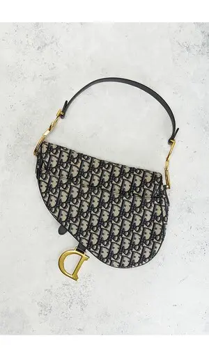 FWRD RENEW Dior Trotter Oblique Saddle Bag - Blue