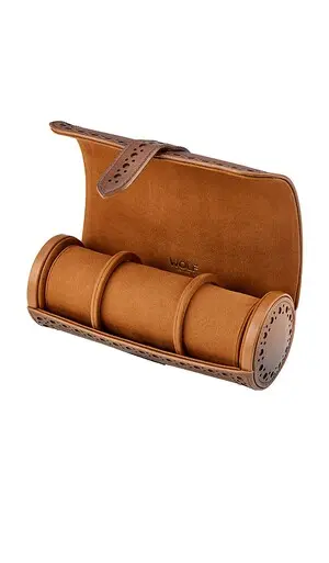 Wolf Brogue Triple Watch Roll - Brown
