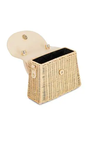 OLGA BERG Elle Wicker Top Handle Bag