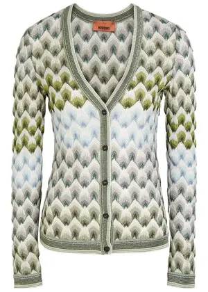 Missoni Fine Knit Chevron Metallic Cardigan - Multicoloured
