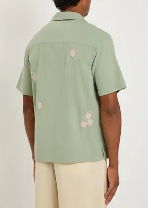 WAX LONDON Didcot Embroidered Seersucker Shirt