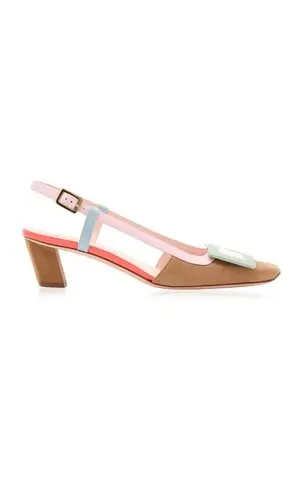 ROGER VIVIER Belle Vivier Suede Slingback Pumps With Buckle Detail - Multi
