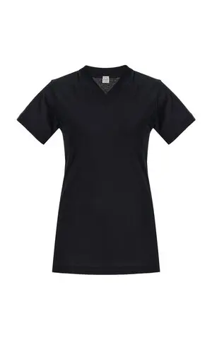 TOTEME V-neck Cotton T-shirt - Black
