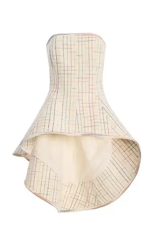 Rosie Assoulin Strapless Corseted Peplum Top - Multi