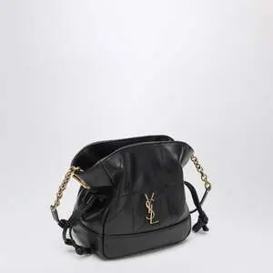 Saint Laurent Jamie Mini Shoulder Pouch In Lambskin Leather - Black