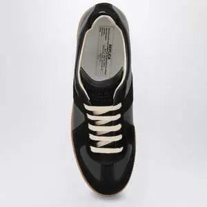 MAISON MARGIELA Replica Leather And Suede Sneakers - Black