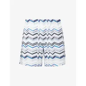 Missoni Zig-zag Print Swim Shorts - Blue
