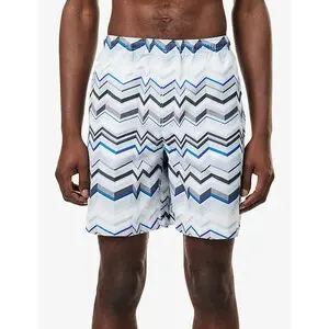 Missoni Zig-zag Print Swim Shorts - Blue