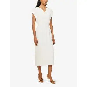 THE DROPPED COLLECTION Kimono V-neck Silk Midi Dress