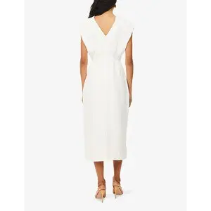 THE DROPPED COLLECTION Kimono V-neck Silk Midi Dress