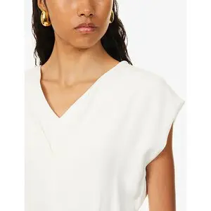 THE DROPPED COLLECTION Kimono V-neck Silk Midi Dress