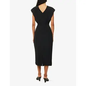 THE DROPPED COLLECTION Kimono Double V-neck Silk Midi Dress
