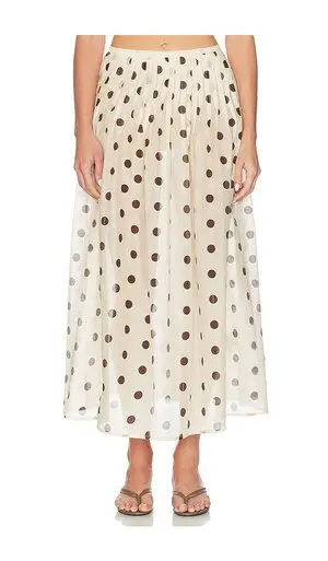 NICHOLAS Marit Polka Dot Pleated Midi Skirt - Multi