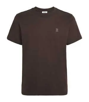 Sandro Cotton Logo-patch T-shirt - Brown