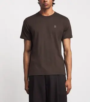 Sandro Cotton Logo-patch T-shirt - Brown