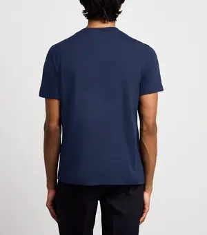 Sandro Cotton Logo-patch T-shirt - Blue