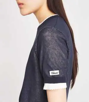 Claudie Pierlot Cotton-blend Contrast-knit Sweater