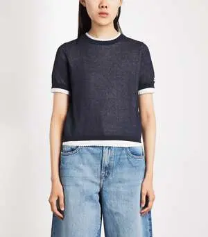 Claudie Pierlot Cotton-blend Contrast-knit Sweater