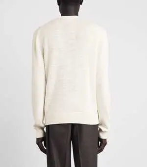 Ralph Lauren Purple Label Silk-linen Polo Bear Crewneck Sweater