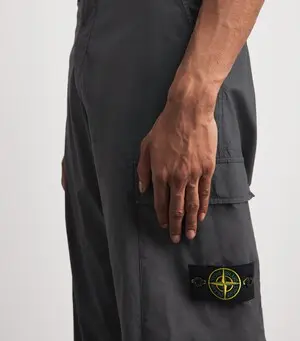 Stone Island Stretch Cotton Cargo Trousers - Black