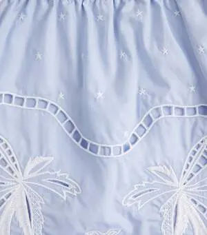 Sandro Cotton Embroidered Palm Tree Shorts