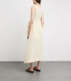 Sandro Lace-trimmed Linen-blend Midi Jumpsuit
