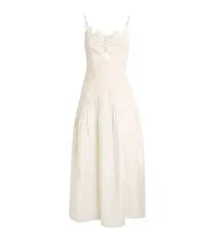 Sandro Guipure-lace Sleeveless Midi Dress - Beige