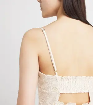 Sandro Guipure-lace Sleeveless Midi Dress - Beige