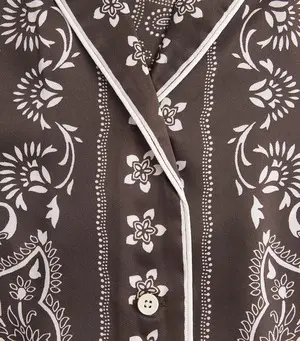 Sandro Cropped Bandana Print Shirt - Brown