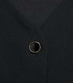 RETORI Cady V-back Blouse With Jewel Buttons - Black