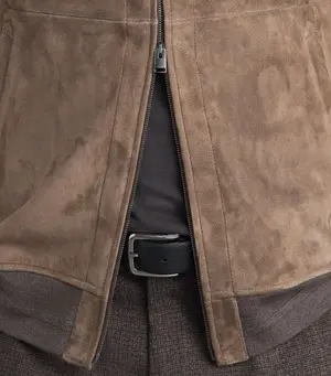 Canali Lamb Suede Bomber Jacket