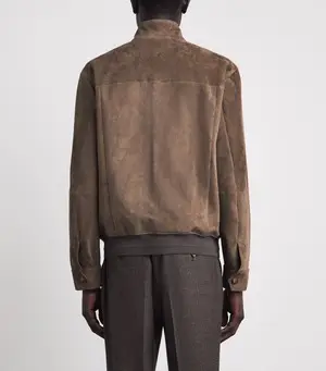 Canali Lamb Suede Bomber Jacket