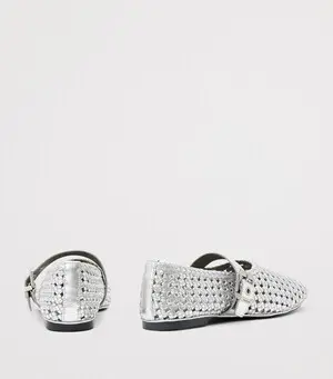 ALLSAINTS Sabine Woven Leather Ballet Flats - Grey