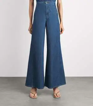 Veronica Beard Digby High-rise Wide-leg Jeans