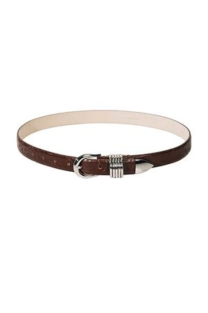 DEHANCHE DEHANCHE Hollyhock Embossed Belt In Mahogany & Silver Mahogany & Silver
