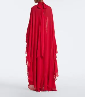 DE LA VALI Socorro Chiffon Maxi Dress