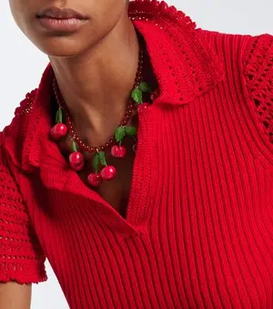 JENNIFER BEHR Maraschino Beaded Cherry Necklace