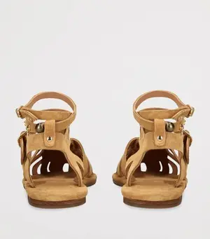 ANCIENT GREEK SANDALS Suede Karina Gladiator Sandals - Beige