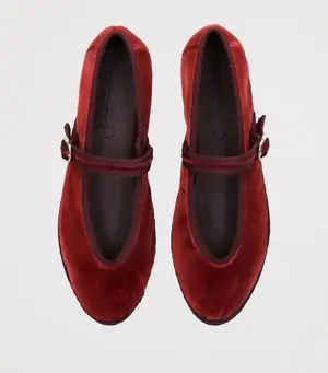 FLABELUS Velvet Mary Jane Flats