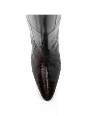 HERBERT LEVINE Panelled Knee-high Leather Boots