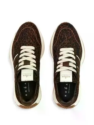 Hogan H641 Leopard Print Calf Hair Sneakers