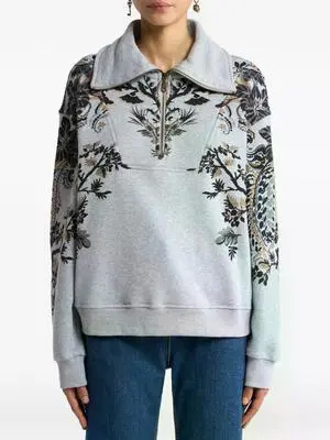 Etro Cotton Sweatshirt With Paisley And Floral Print