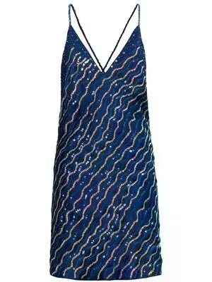 Marni Sequined Slip Mini Dress - Blue