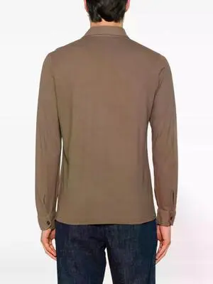 JEORDIE'S Long-sleeve Polo Shirt - Brown