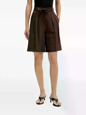 VICOLO Pleated Belted Shorts